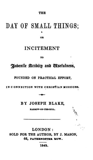Joseph Blake, founder of the Juvenile Missionary Society | JMA | My ...